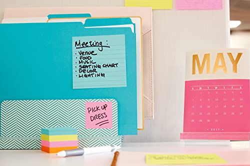 Post-it Super Sticky Notes, 4x4 in, 6 Pads, 2x the Sticking Power, Supernova Neons, Bright Colors, Recyclable (675-6SSMIA)