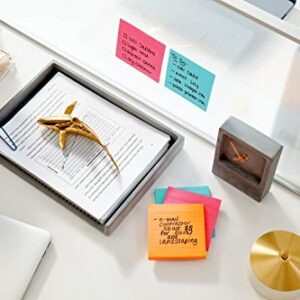 Post-it Super Sticky Notes, 4x4 in, 6 Pads, 2x the Sticking Power, Supernova Neons, Bright Colors, Recyclable (675-6SSMIA)