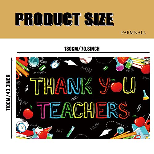 Thank You Teachers Backdrop Teacher Supplies Classroom Banner Teache Appreciation Week Day Photography Background Board Wall Hanging Sign for School Outdoor Decoration Office Holiday Decor Photo