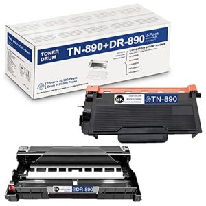 van enterprises ultra high yield 1 pack black tn890 tn-890 toner & 1 pack black dr890 dr-890 drum compatible replacement for brother hl-l6250dw l6400dw l6400dwt mfc-l6750dw l6900dw printer