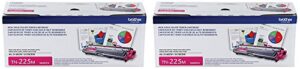 brother printer ulhnv tn225m high yield toner cartridge, magenta (2 pack)