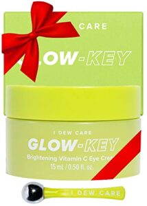 i dew care eye cream with applicator – glow-key | gift, gift set, vitamin c, and niacinamide for dark circles and puffiness, 0.50 fl oz