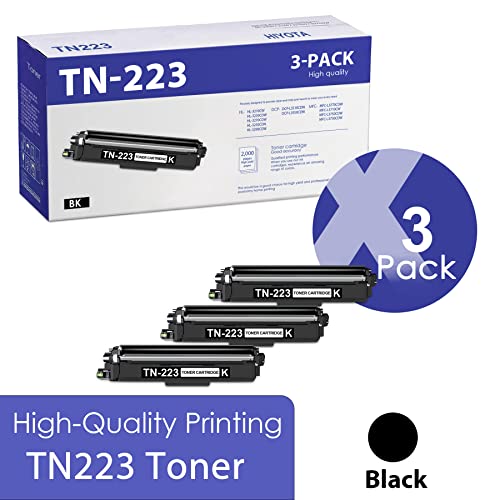 HIYOTA TN 223 TN223 Black Toner Cartridge 3-Pack Compatible Replacement for Brother TN-223 MFC-L3770CDW L3710CW L3730CDW HL-3210CW 3270CDW 3290CDW DCP-L3510CDW L3550CDW Series Printer