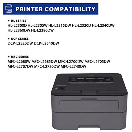 MANDBOY [𝐍𝐞𝐰 𝐕𝐞𝐫𝐬𝐢𝐨𝐧] TN630 Compatible TN-630 Toner Cartridge Replacement for Brother TN 630 HL-L2300D L2305W L2360DW MFC-L2680W L2707DW DCP-L2520DW L2540DW Printer | 1Pack Black TN630