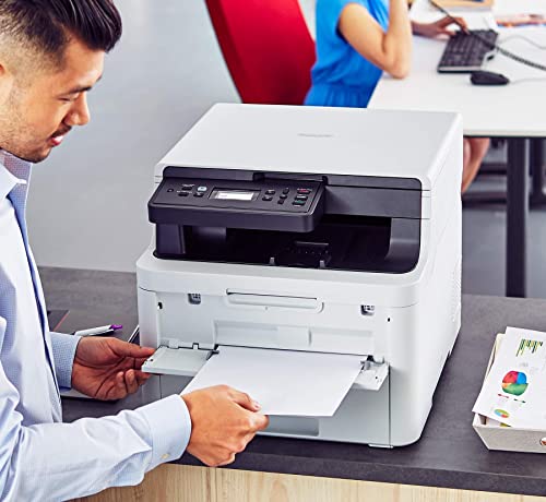 Brother HL-L3290CDW Wireless Compact Digital Color Laser All-in-One Printer, Duplex Printing, Print Scan Copy, 600 x 2400 dpi, 25ppm, 250-sheet, Works with Alexa, Bundle with Cefesfy Printer Cable