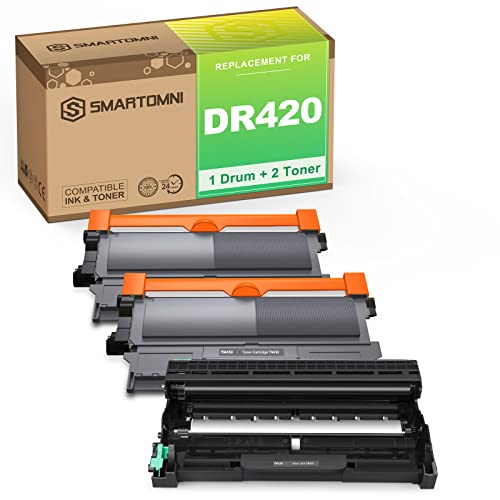 S SMARTOMNI Compatible Toner Cartridge and Drum Unit Replacement for Brother TN450 TN420 DR420 to use with HL-2270DW HL-2280DW HL-2230 HL-2240 MFC-7360N MFC-7860DW DCP7065DN Fax 2840 (2 Toner 1 Drum)