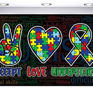 Vohado Autism Awareness Photo Booth Backdrop Accept Understand Love April Decor Puzzle Piece Photography Background Wall Decor-5.9×3.6ft