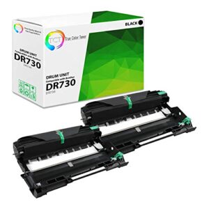 tct premium compatible drum unit replacement for brother dr-730 dr730 black works with brother mfc-l2750dw l2750dwxl, hl-l2370dw l2370dwxl printers (12,000 pages) – 2 pack