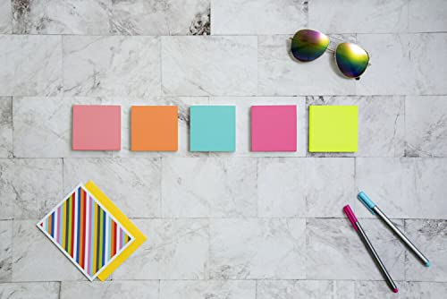 Post-it Notes, 3x3 in, 14 Pads, America's #1 Favorite Sticky Notes, Poptimistic Collection, Bright Colors (Acid Lime, Aqua Splash, Guava, Neon Green, Power Pink, Vital Orange)Recyclable (654-14AN)