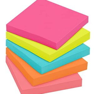 Post-it Notes, 3x3 in, 14 Pads, America's #1 Favorite Sticky Notes, Poptimistic Collection, Bright Colors (Acid Lime, Aqua Splash, Guava, Neon Green, Power Pink, Vital Orange)Recyclable (654-14AN)