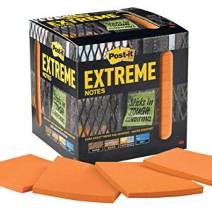 Post-it Extreme Notes, Stop Re-work on the Job, Removes cleanly, 100X the holding power, Orange, 3 in x 3 in, 12 Pads/Pack, 45 Sheets/Pad (EXTRM33-12TRYO)