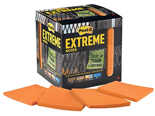 Post-it Extreme Notes, Stop Re-work on the Job, Removes cleanly, 100X the holding power, Orange, 3 in x 3 in, 12 Pads/Pack, 45 Sheets/Pad (EXTRM33-12TRYO)