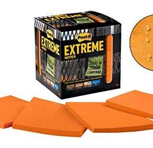 Post-it Extreme Notes, Stop Re-work on the Job, Removes cleanly, 100X the holding power, Orange, 3 in x 3 in, 12 Pads/Pack, 45 Sheets/Pad (EXTRM33-12TRYO)