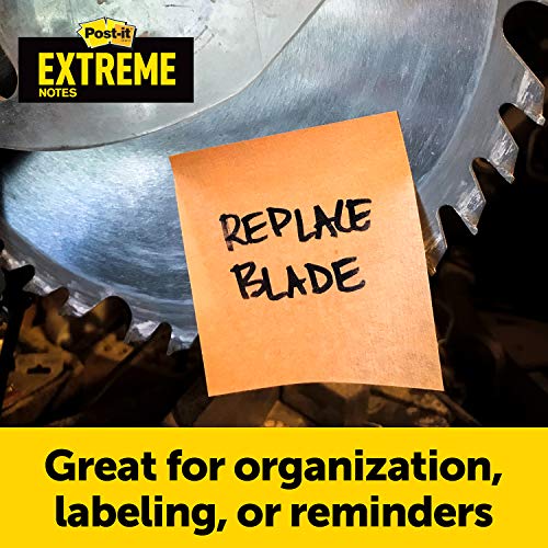 Post-it Extreme Notes, Stop Re-work on the Job, Removes cleanly, 100X the holding power, Orange, 3 in x 3 in, 12 Pads/Pack, 45 Sheets/Pad (EXTRM33-12TRYO)