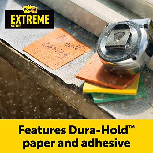 Post-it Extreme Notes, Stop Re-work on the Job, Removes cleanly, 100X the holding power, Orange, 3 in x 3 in, 12 Pads/Pack, 45 Sheets/Pad (EXTRM33-12TRYO)