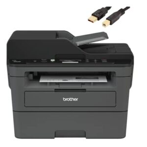 Brother DCP-L25 Series Monochrome All-in-One Laser Printer for Home Office, Print, Scan, Copy, Wireless, 2400 x 600 dpi, 36 ppm, Automatic Duplex Printing, Bundle with MTC Printer Cable