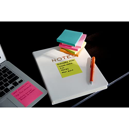 Post-it Notes, 3x3 in, 18 Pads, America's #1 Favorite Sticky Notes, Poptimistic Collection, Bright Colors (Magenta, Pink, Blue, Green), Clean Removal, Recyclable (654-18CTCP)