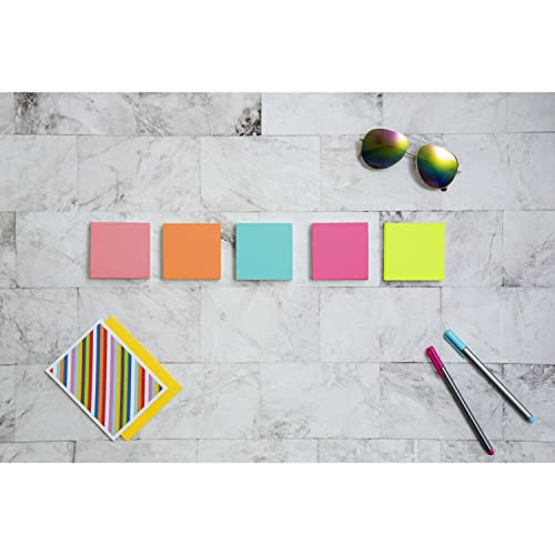 Post-it Notes, 3x3 in, 18 Pads, America's #1 Favorite Sticky Notes, Poptimistic Collection, Bright Colors (Magenta, Pink, Blue, Green), Clean Removal, Recyclable (654-18CTCP)