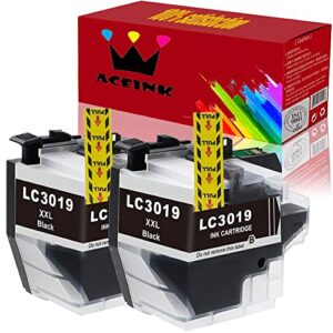 aceink compatible lc3019 xxl 2 packs black ink cartridges for brother lc3019 work with brother mfc-j5330dw, mfc-j5335dw, mfc-j6530dw, mfc-j6730dw, mfc-j6930dw inkjet printer