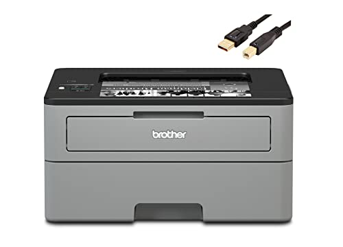 Brother HL-L23 Series Compact Monochrome Laser Printer, Print - Copy - Scan, 26 ppm, 250-sheet, Wireless I Mobile Printing, Duplex Printing, Auto 2-Sided Printing, with MTC Printer Cable