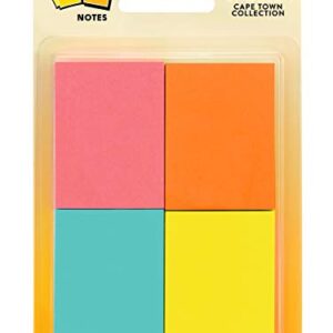 Post-it Mini Notes, 1.5 in x 2 in, 8 Pads, America's #1 Favorite Sticky Notes, Jaipur Collection, Bold Colors (Green, Yellow, Orange, Purple, Blue), Clean Removal, Recyclable (653-AU)