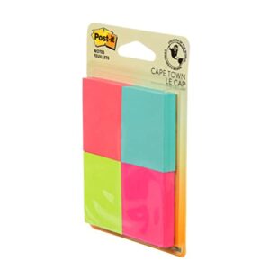 Post-it Mini Notes, 1.5 in x 2 in, 8 Pads, America's #1 Favorite Sticky Notes, Jaipur Collection, Bold Colors (Green, Yellow, Orange, Purple, Blue), Clean Removal, Recyclable (653-AU)