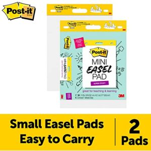 Post-it® Super Sticky Mini Easel Pad, 15 x 18 Inches, 20 Sheets/Pad, Pack of 2