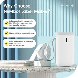 NIIMBOT Label Maker Machine Tape Included D11 Portable Wireless Connection Label Printer Multiple Templates Available for Phone Pad Easy to Use Office Home Organization USB Rechargeable (White)