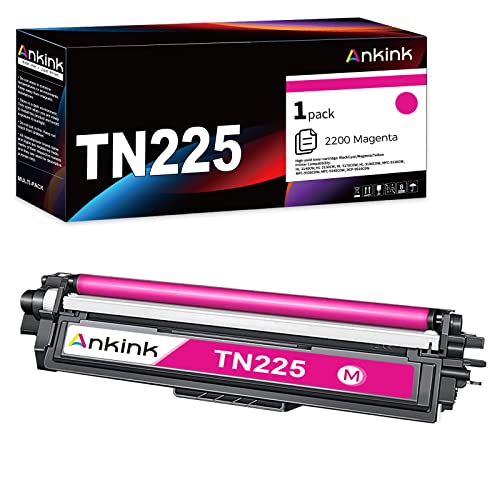 ANKINK Compatible Toner Cartridge Replacement for Brother TN221 TN225 Magenta to Use with HL-3140CW HL-3150CW HL-3170CDW HL-3180CDW MFC-9130CW MFC-9330CDW MFC-9340CDW(Magenta, 1 Pack)