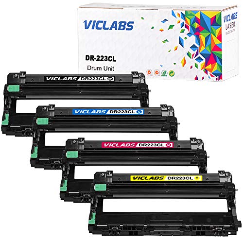 VicLabs Compatible DR223CL Drum Unit Replacement for Brother DR-223CL Drum Works With Brother MFC-l3770CDW MFC-l3750CDW MFC-l3710CW HL-l3290CDW HL-l3270CDW HL-l3210CDW HL-L3230CDW Printer(BCMY,4-Pack)