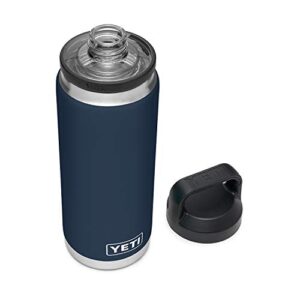 yeti rambler 26 oz bottle, vacuum insulated, stainless steel with chug cap, navy