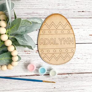 Personalized Easter Egg Paint Kit Name Wood Letter Laser Cut