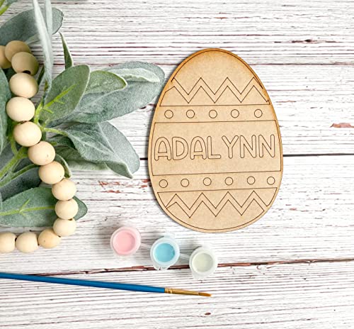 Personalized Easter Egg Paint Kit Name Wood Letter Laser Cut