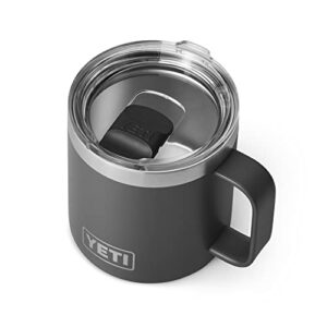 yeti rambler 14 oz mug, vacuum insulated, stainless steel with magslider lid, charcoal