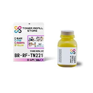 toner refill store compatible toner refill kit replacement for brother tn221 tn221y works with brother hl-3140cw 3170cdw 3180cdw, mfc-9130cw 9330cdw 9340cdw printers (yellow, 1 pack) – 2,200 pages