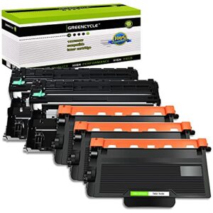 greencycle 5 pack tn850 toner & dr820 drum unit set compatible for brother dcp-l5500dn l5600dn l5650dn hl-l6200dw l6200dwt l5200dwt l5200dw l5100dn l5000d mfc-l5850dw l5900dw printer(3 toner, 2 drum)