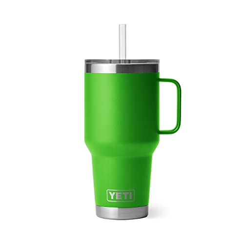 YETI Rambler 35 oz Straw Mug, Vacuum Insulated, Stainless Steel, Canopy Green