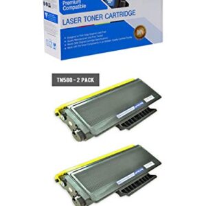 Inksters Compatible Toner Cartridge Replacement for Brother TN580 High Yield Black - Compatible with HL 5240 5250DN 5250DNT 5280DW DCP 8060 8065DN MFC 8460N (2 Pack)