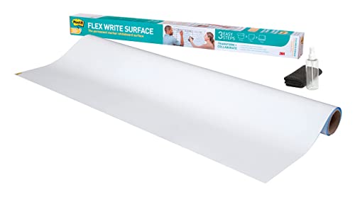 Post-it Flex Write Surface, 4 ft x 3 ft, White Dry Erase Whiteboard Film (FWS4X3)