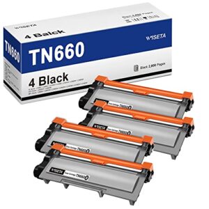 wiseta tn660 tn-660 tn630 tn-630 compatible toner cartridge replacement for brother tn 660tn 630 to compatible with hl-l2380dw mfc-l2700dw mfc-l2740dw hl-l2300d mfc-l2707dw printer (4 black)