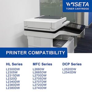 WISETA TN660 TN-660 TN630 TN-630 Compatible Toner Cartridge Replacement for Brother TN 660TN 630 to Compatible with HL-L2380DW MFC-L2700DW MFC-L2740DW HL-L2300D MFC-L2707DW Printer (4 Black)