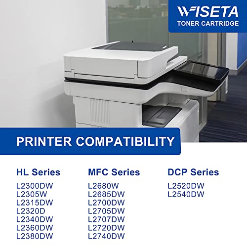 WISETA TN660 TN-660 TN630 TN-630 Compatible Toner Cartridge Replacement for Brother TN 660TN 630 to Compatible with HL-L2380DW MFC-L2700DW MFC-L2740DW HL-L2300D MFC-L2707DW Printer (4 Black)