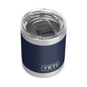 yeti rambler 10 oz lowball, vacuum insulated, stainless steel with magslider lid, navy