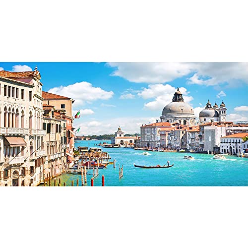 YongFoto 20x10ft Seaside City Backdrop Venice Town Italy Water Rivers City Streetscape Historical Culture Scenery Photography Background Baby Shower Birthday Party Decor Girl Adult Photo Studio Props