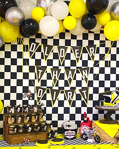 8x6FT Cosplay Party Banner Checkered Flag Photography Backdrop White and Black Racing Checker Texture Grid Birthday Chess Board Photo Background Decor Photo Booth Studio Props