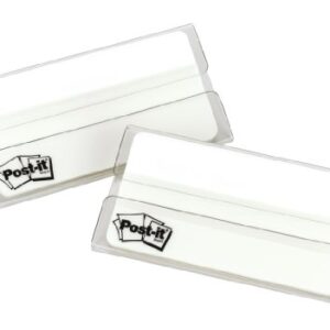 Post-it Tabs, 3 in, Solid, White, 25 Tabs/On-The-Go Dispenser, 2 Dispensers/Pack (686F-50WH3IN)