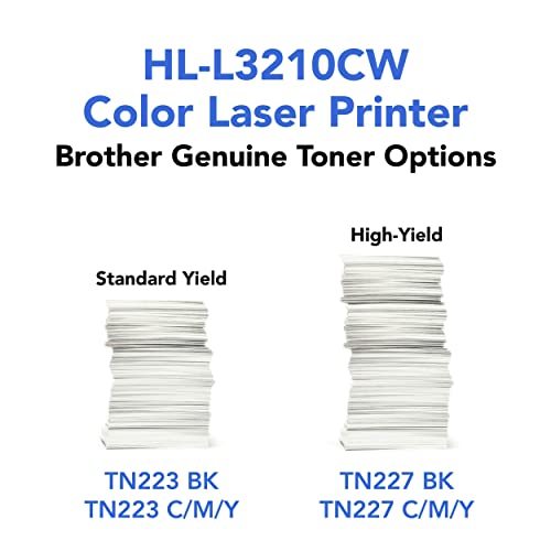 Brother HL-L3210CW Compact Digital Color Printer Providing Laser Printer Quality Results, Built-in Wireless, 250-sheet Paper Tray, 600 x 2400dpi, Works with Alexa, Bundle with Cefesfy Printer Cable