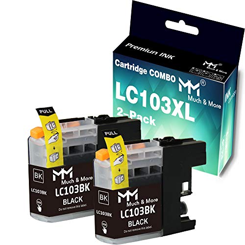 MM MUCH & MORE Compatible Ink Cartridge Replacement for Brother LC-103XL LC103XL LC103 XL LC103BK High Yield for DCP-J4110DW DCP-J152W MFC-J285DW MFC-J870DW MFC-J245 MFC-J4310DW Printer(Black, 2-Pack)