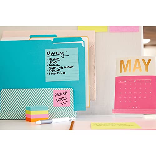 Post-it® Super Sticky Notes, 1-7/8" x 1-7/8", Supernova Neons Collection, 90 Sheets Per Pad, Pack Of 18 Pads