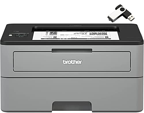 Brother HL-L2350DW Series Compact Wireless Monochrome Laser Printer - Auto 2-Sided Printing - Up to 32 Pages/min -WULIC Printer Cable + 64GB USB Flash Drive.